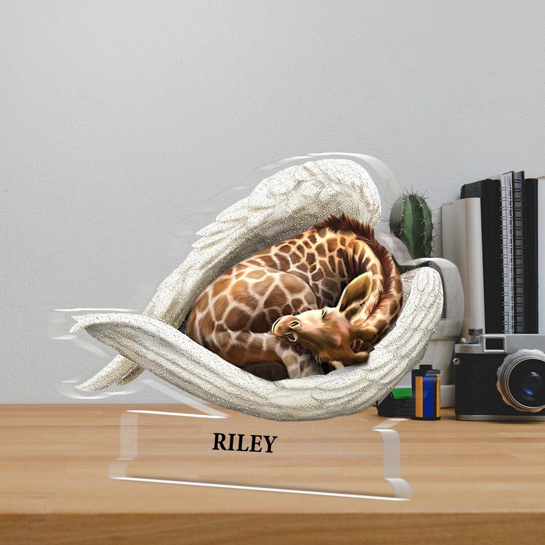 Personalized Giraffe Angel Wings Acrylic Plaque Giraffe - Etsy