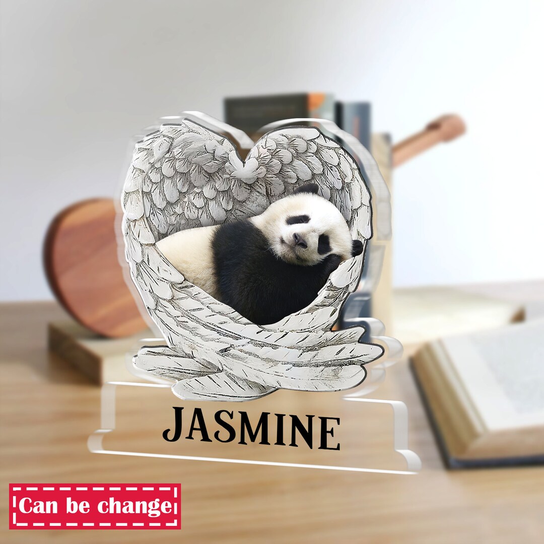 Personalized Panda Angel Wings Acrylic Plaque Panda Acrylic - Etsy