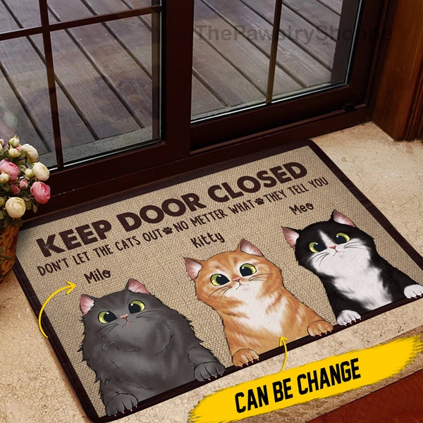 Keep Door Closed Cat - Etsy