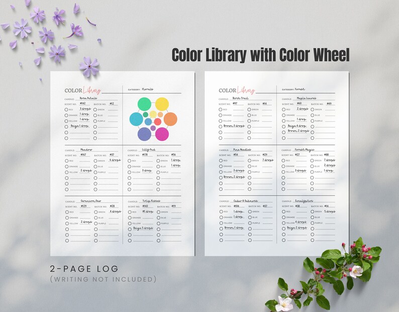 Candle Color Mixing Chart: Dye & Block Log (editable Templates) - Etsy
