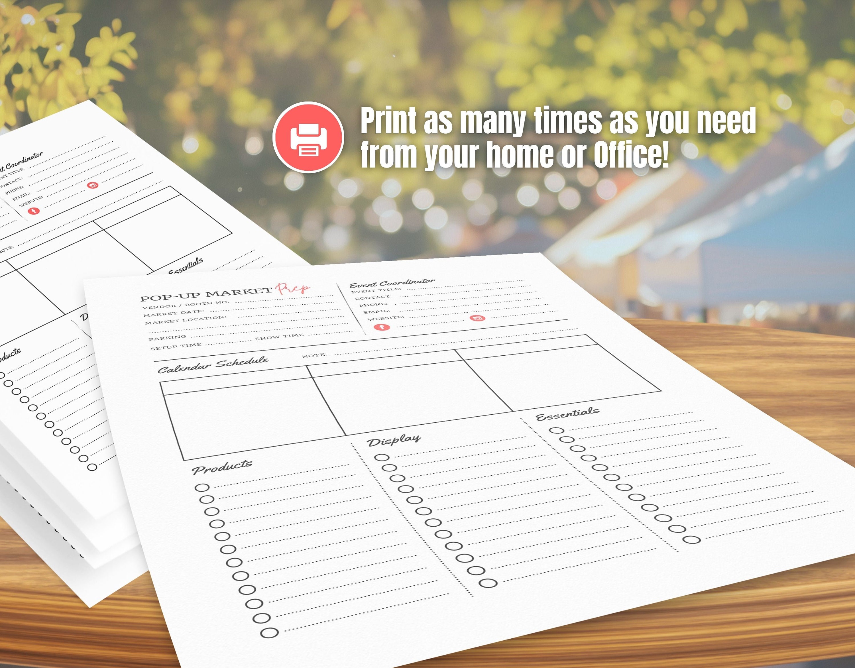 Vendor Craft Show Planner | Pop-up Market Checklist | Small Business To ...