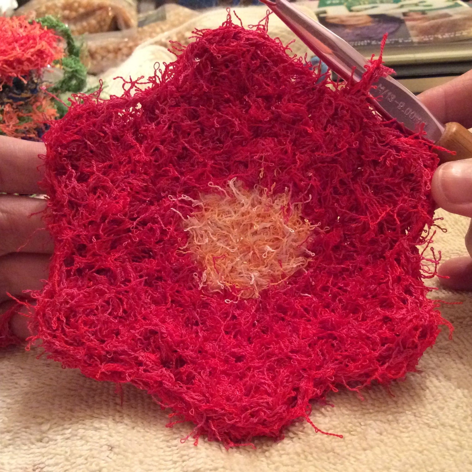 Crochet Flower Scrubby Pattern - Etsy