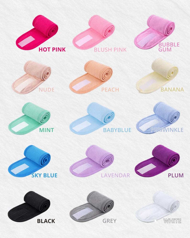 Custom Embroidered Spa Headband – Personalized Name or Initials ...