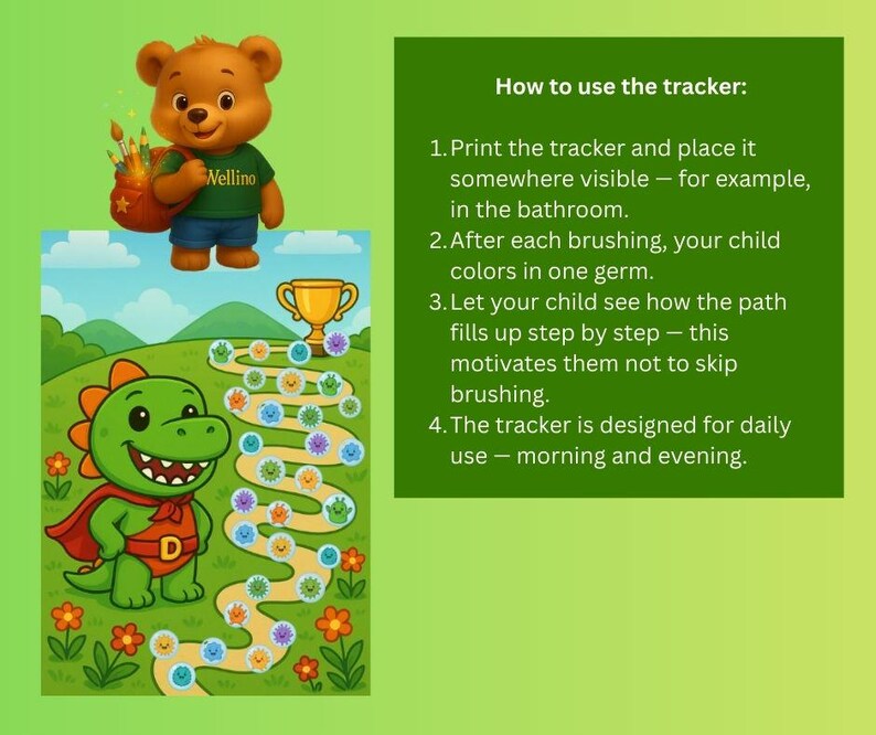 Tooth Brushing Chart for Kids, Printable Reward Tracker & Certificate ...