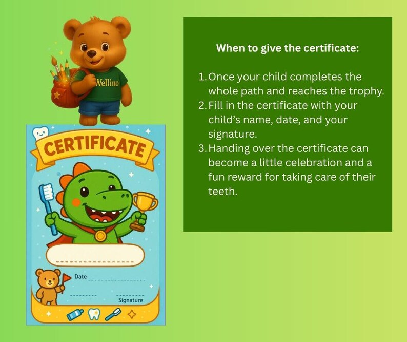Tooth Brushing Chart for Kids, Printable Reward Tracker & Certificate ...