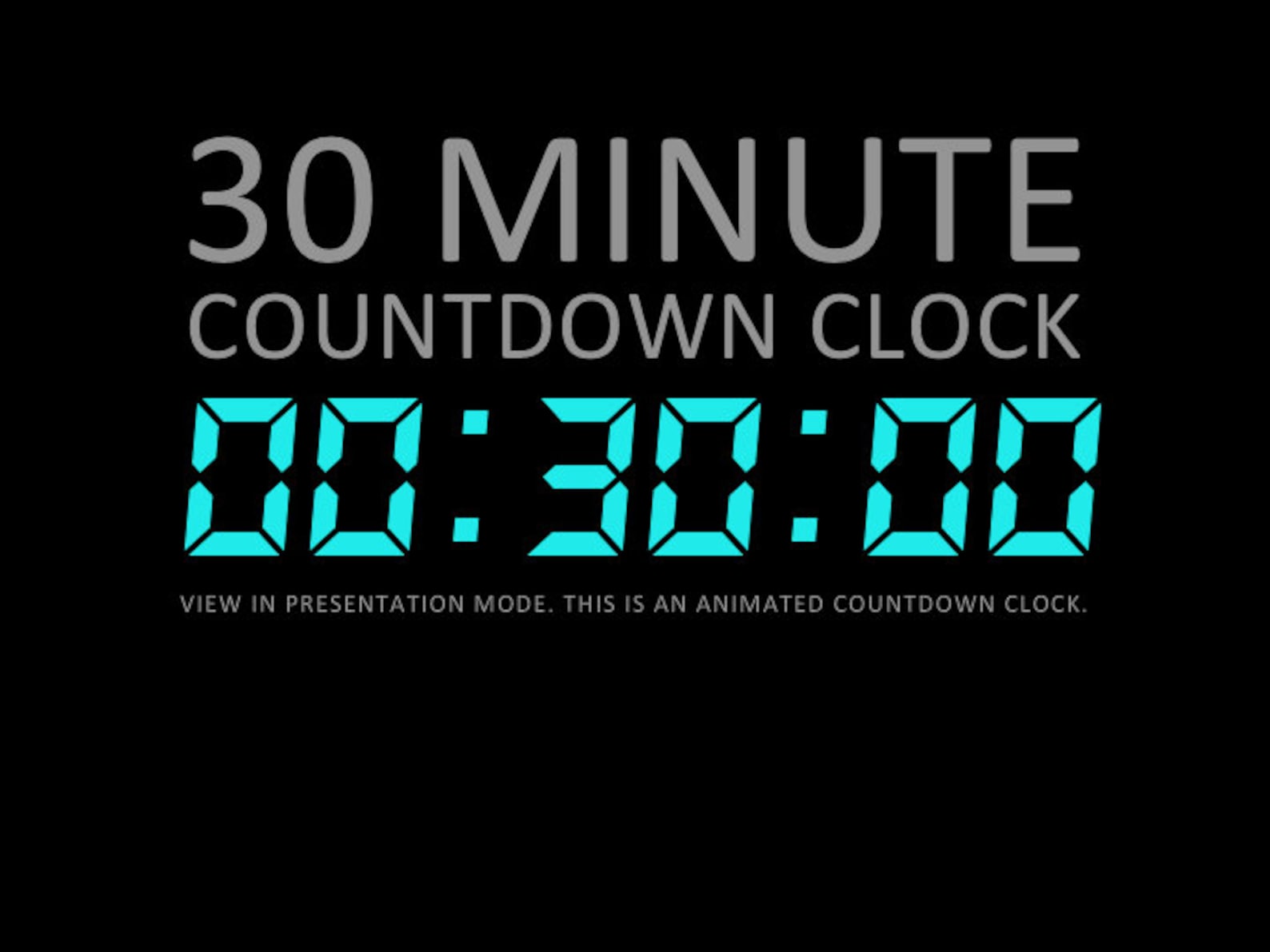 30 Minute Digital Countdown Clock Presentation Powerpoint Etsy
