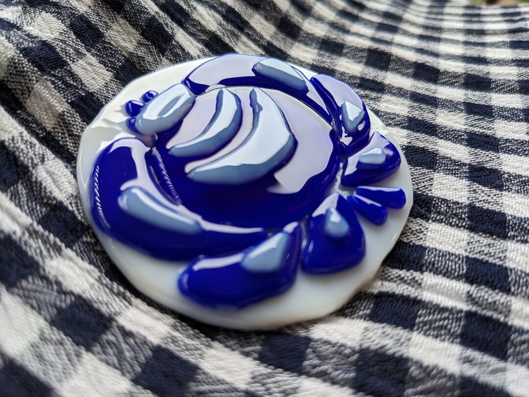 Blue Flower Brooch Coat Brooch Jacket Blue Flower Pin Flower Pin Flower ...