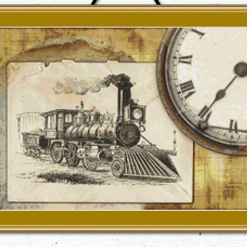 Steam Train Cross Stitch Pattern PDF Printable Counted Cross - Etsy UK