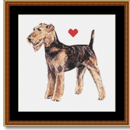 Cross Stitch Pattern airedale Terrier DMC Chart - Etsy