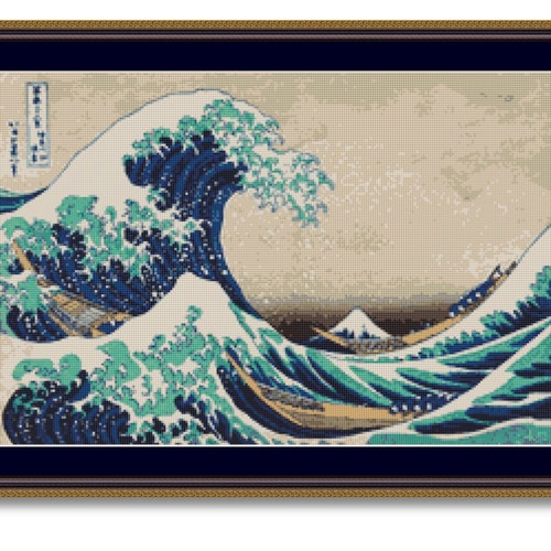 The Great Wave off Kanagawa Cross Stitch Pattern Hokusai - Etsy Canada