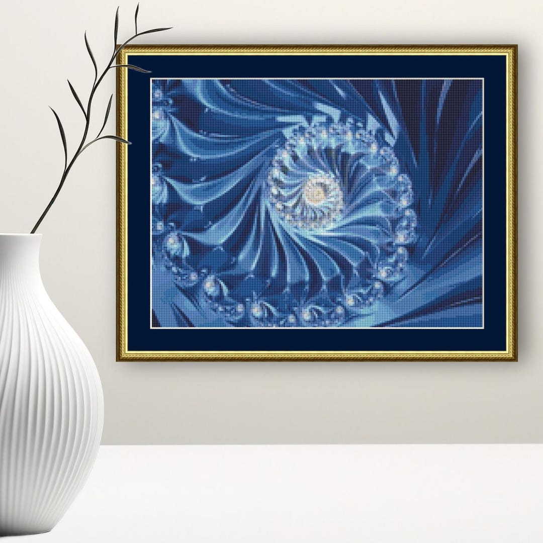 DOLLAR DAZE Printable Spiral Fractal Cross Stitch Pattern, Instant ...