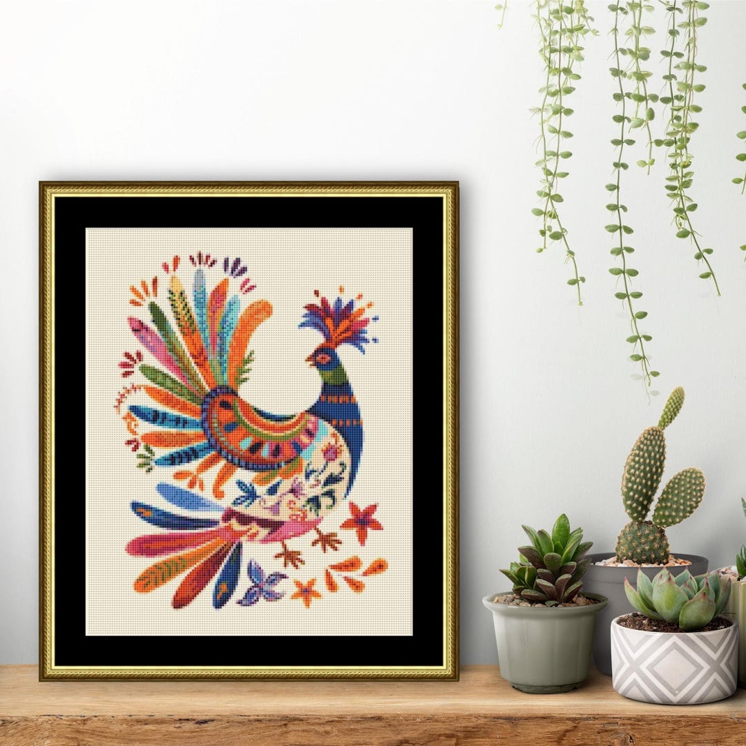 DOLLAR DAZE Folk Art Turkey Cross Stitch Pattern, Instant Digital ...
