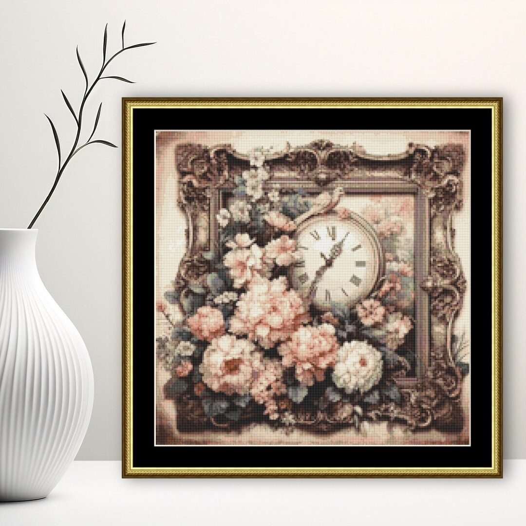 DOLLAR DAZE Timepiece Collage Cross Stitch Pattern, Instant Digital ...