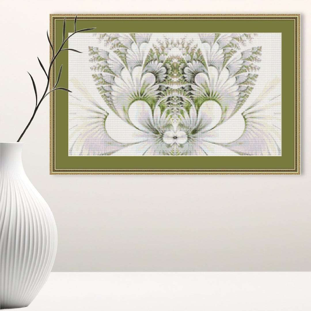 DOLLAR DAZE Printable Floral Fractal Cross Stitch Pattern, Fantasy ...