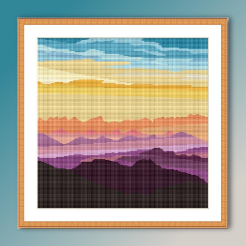 Sunrise Cross Stitch - Etsy