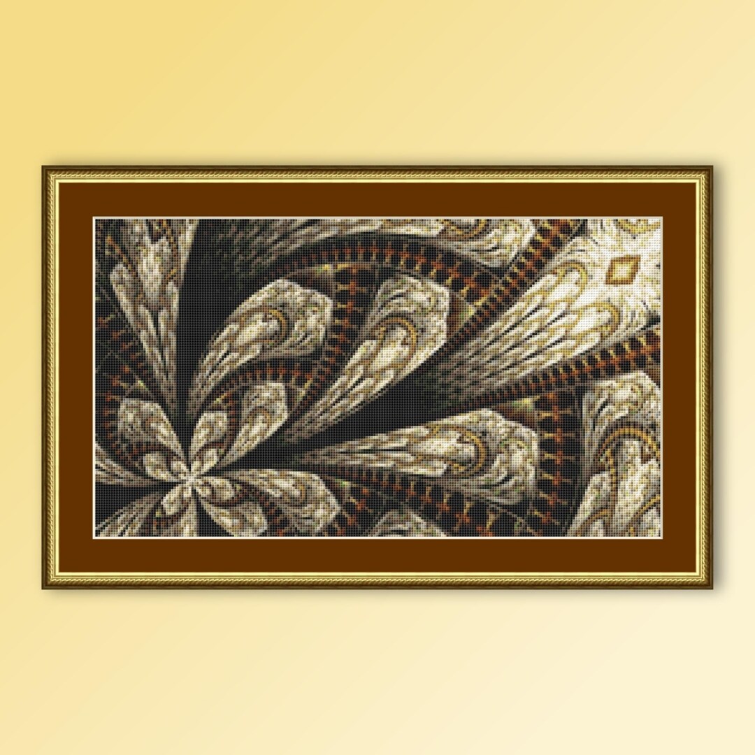 Printable Fractal Cross Stitch Pattern, 'bronze & Brass', Instant ...