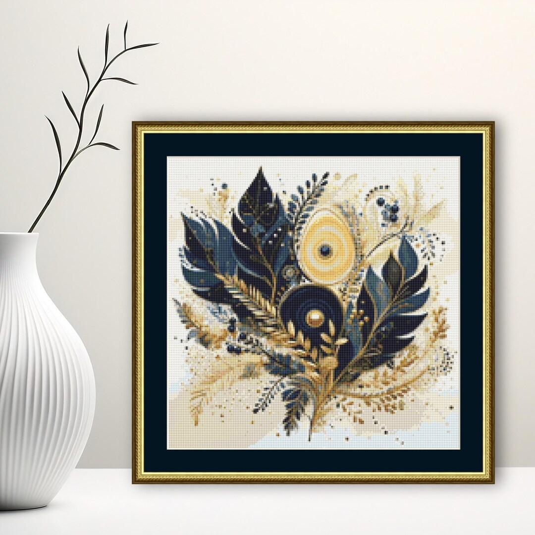 DOLLAR DAZE Collage Feathers Cross Stitch Pattern, Instant Digital ...