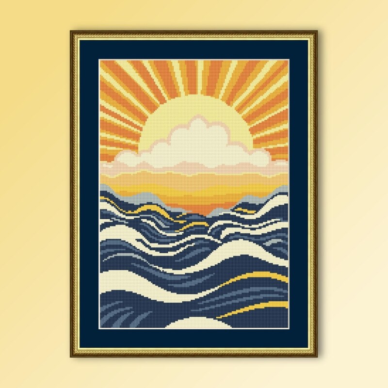 Sun Cross Stitch - Etsy