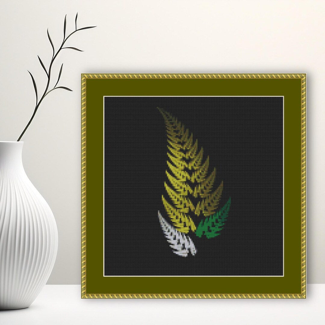 DOLLAR DAZE Printable Botanical Fractal Cross Stitch Pattern, Instant ...
