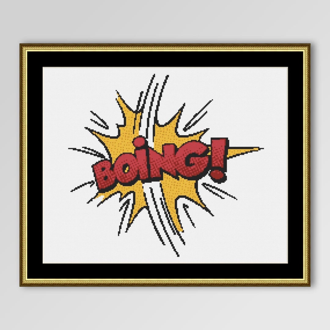 BOING! Word Bubble Cross Stitch Pattern, Instant Digital Download ...