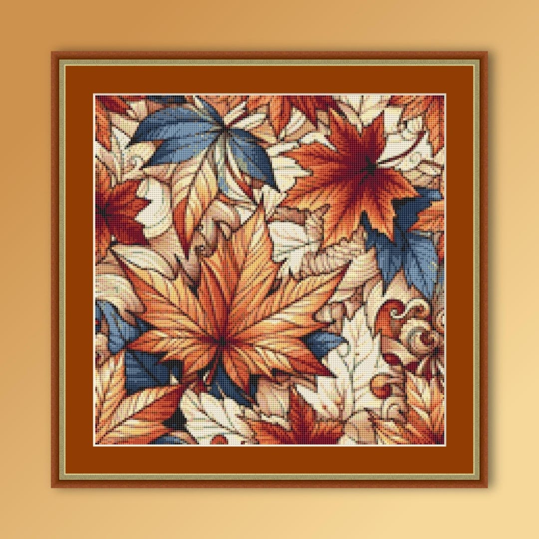 FINAL SALE! - Autumn Leaves Cross Stitch Pattern, Instant Digital ...