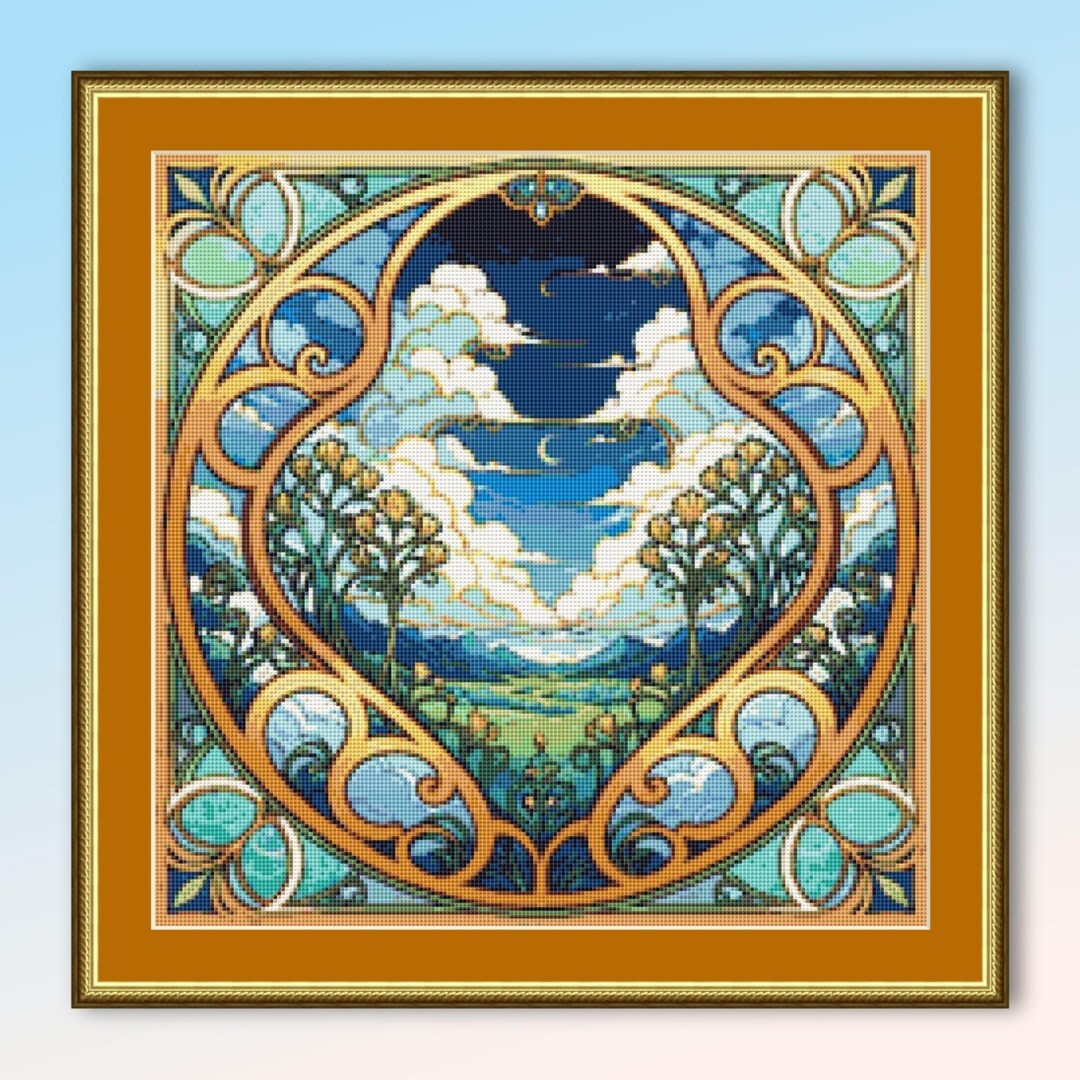 DOLLAR DAYS! - Landscape Filigree Cross Stitch Pattern, Instant Digital ...