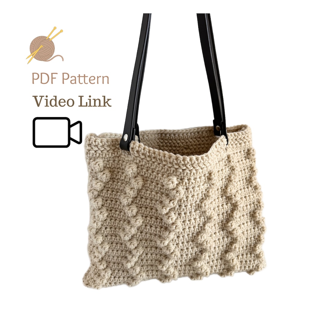 Crochet Bag Pattern, Book Bag Pattern, Crochet Bag With Handle Pattern ...