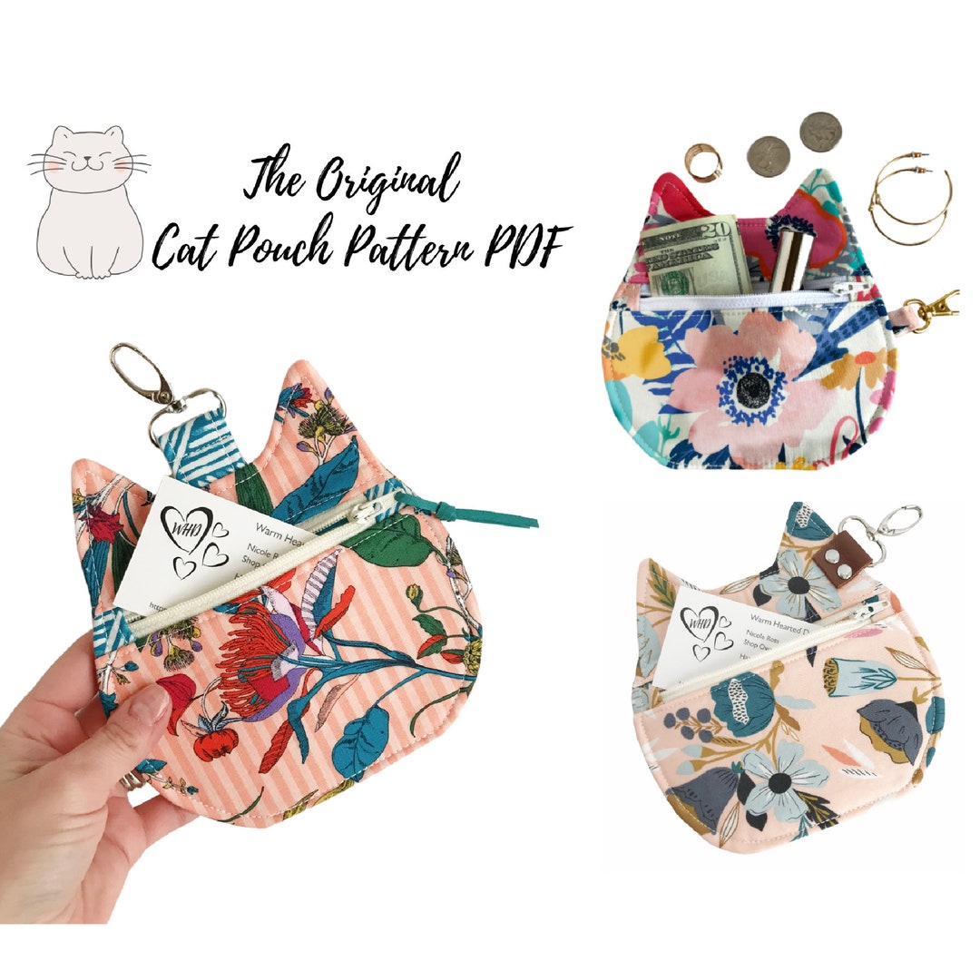 Sewing Pattern//bag Pattern Pdf//cat Pouch Pattern//zipper Pouch ...