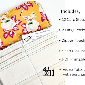Snap Wallet Sewing Pattern PDF | Beginner Wallet Tutorial | DIY Fabric ...