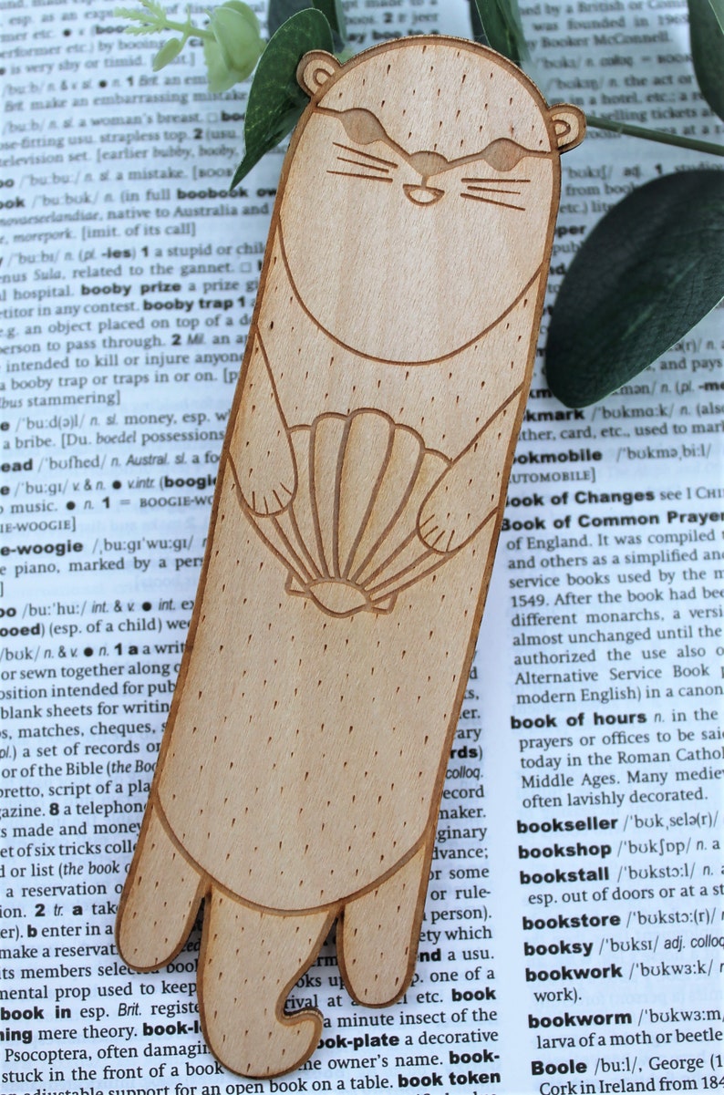 Otter Wooden Bookmark Book Lover Gift - Etsy UK
