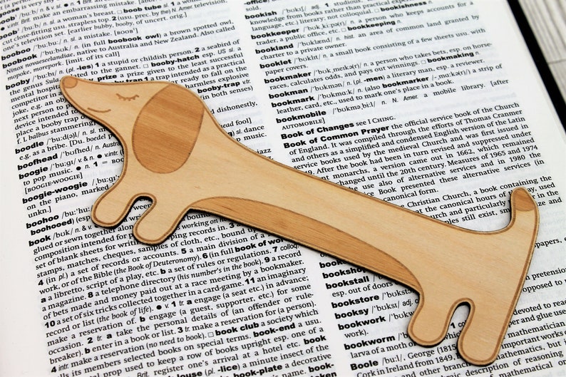 Wooden Dachshund Sausage Dog Bookmark Engraved Personalised - Etsy