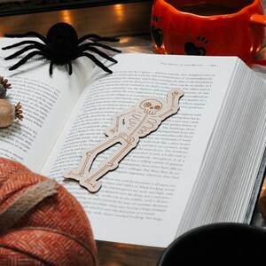 Skeleton Bookmark Halloween Themed Wooden Engraved Spooky Bookmarker - Etsy