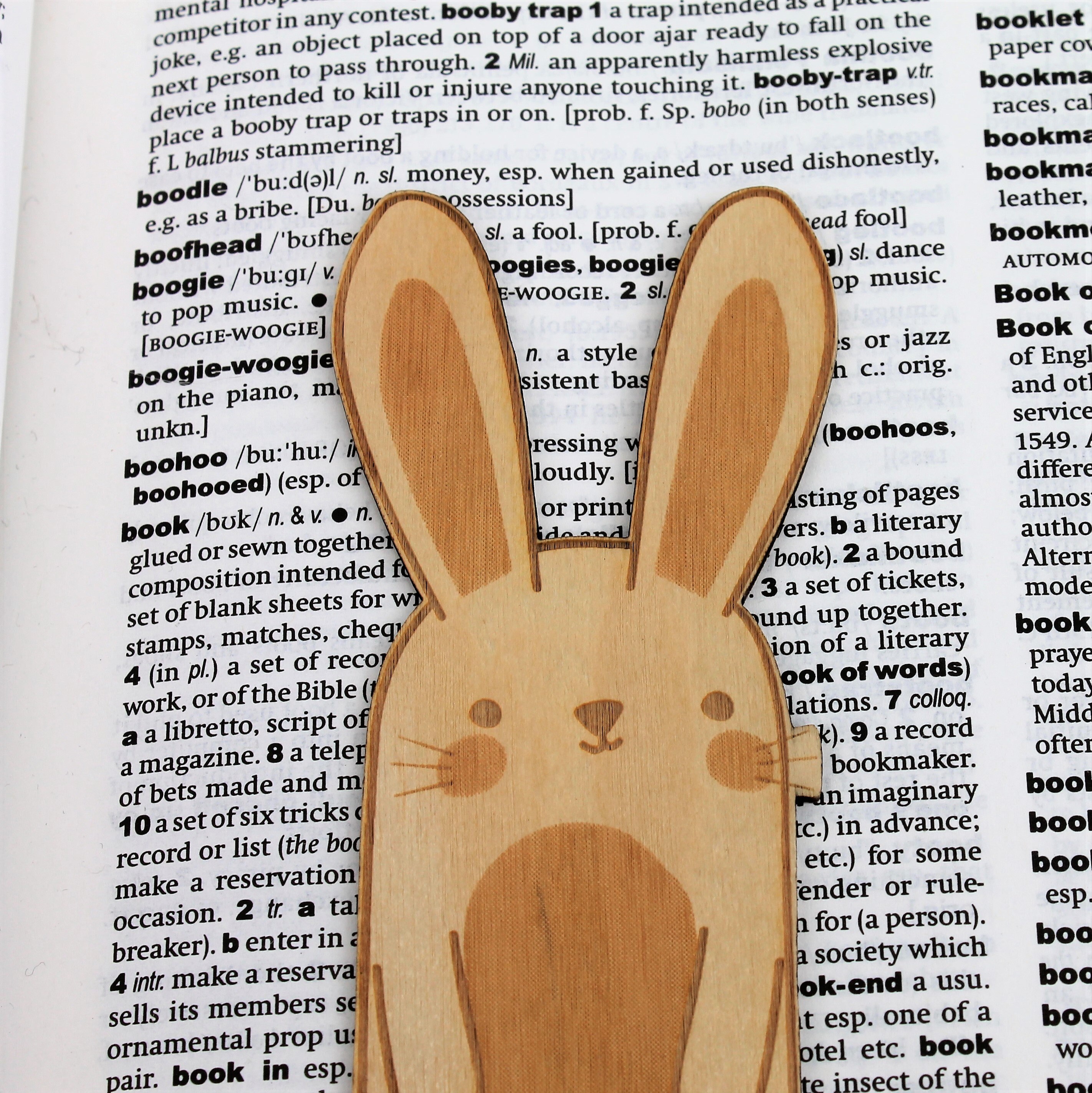 Wooden Bunny Rabbit Bookmark Engraved Personalised Book Lover Gift for ...