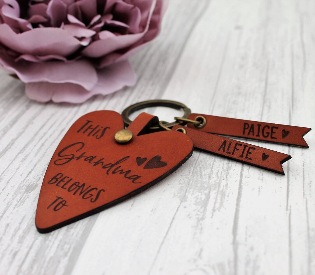 Personalised Grandma Keyring With Custom Kids Names Mothers Day ...