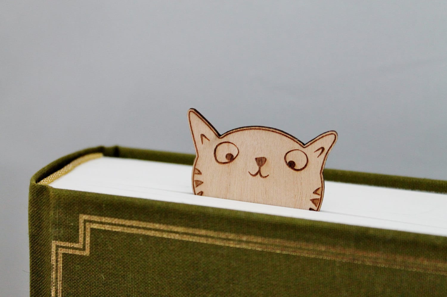 Wooden Cat Bookmark Personalised Engraved Book Lover Literary | Etsy