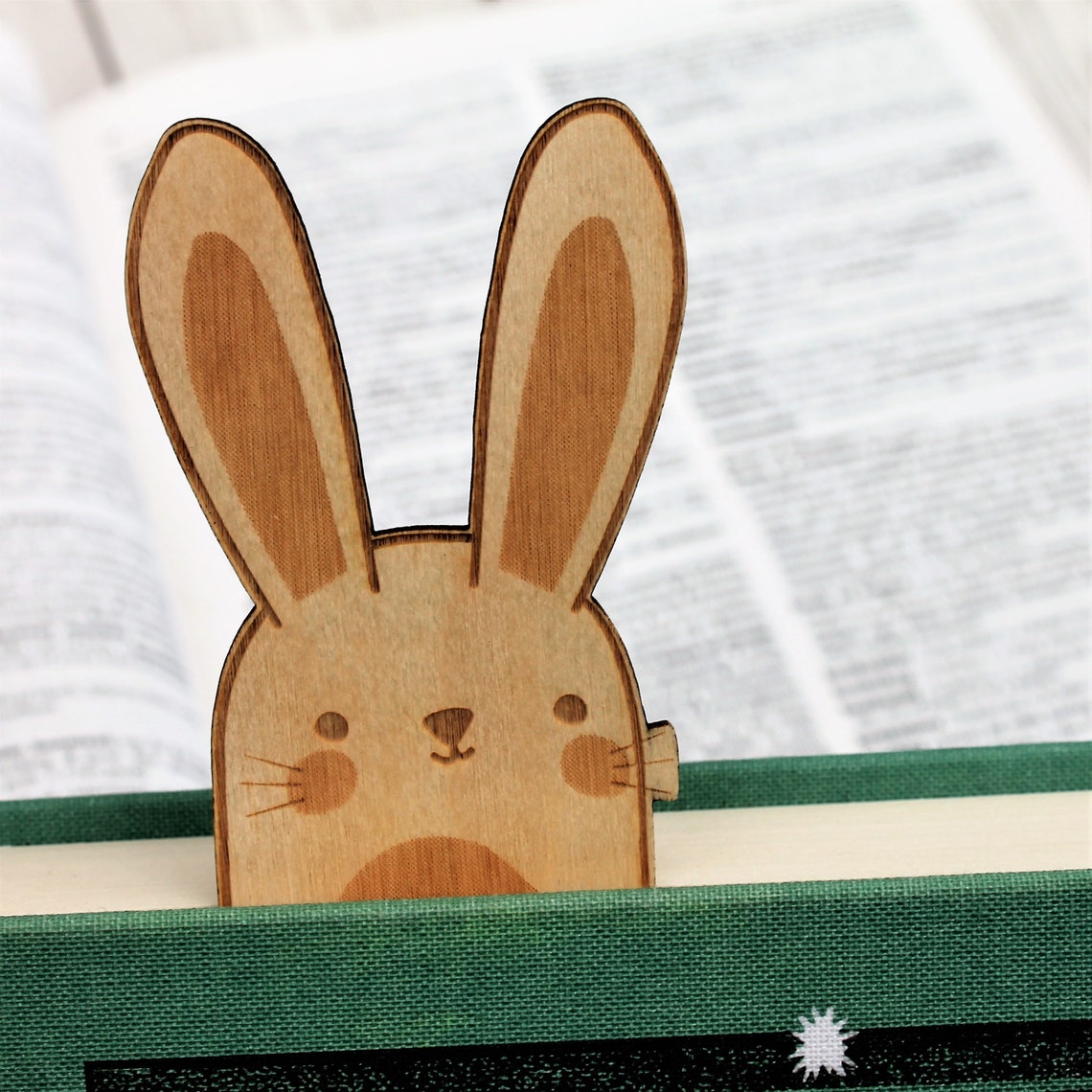 Wooden Bunny Rabbit Bookmark Engraved Personalised Book Lover Gift for ...