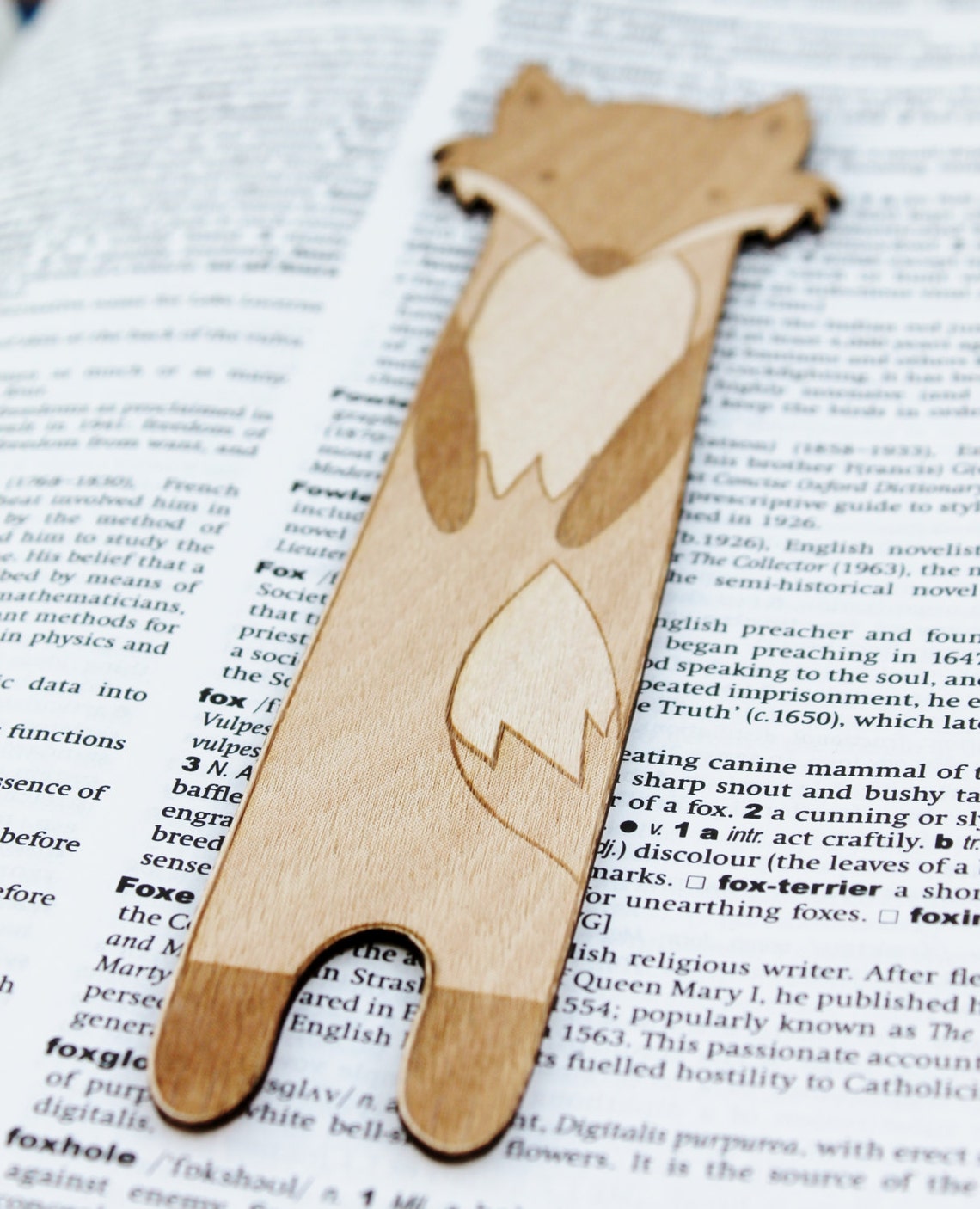 Fox Bookmark Wooden Engraved Cute Funny Book Geek Personalised - Etsy