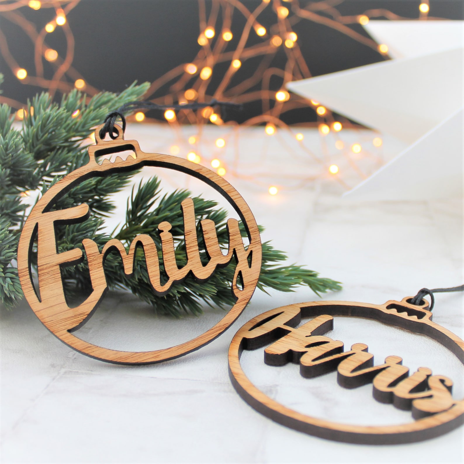 Customised Name Bauble Wooden Christmas Tree Decoration Cut Out - Etsy