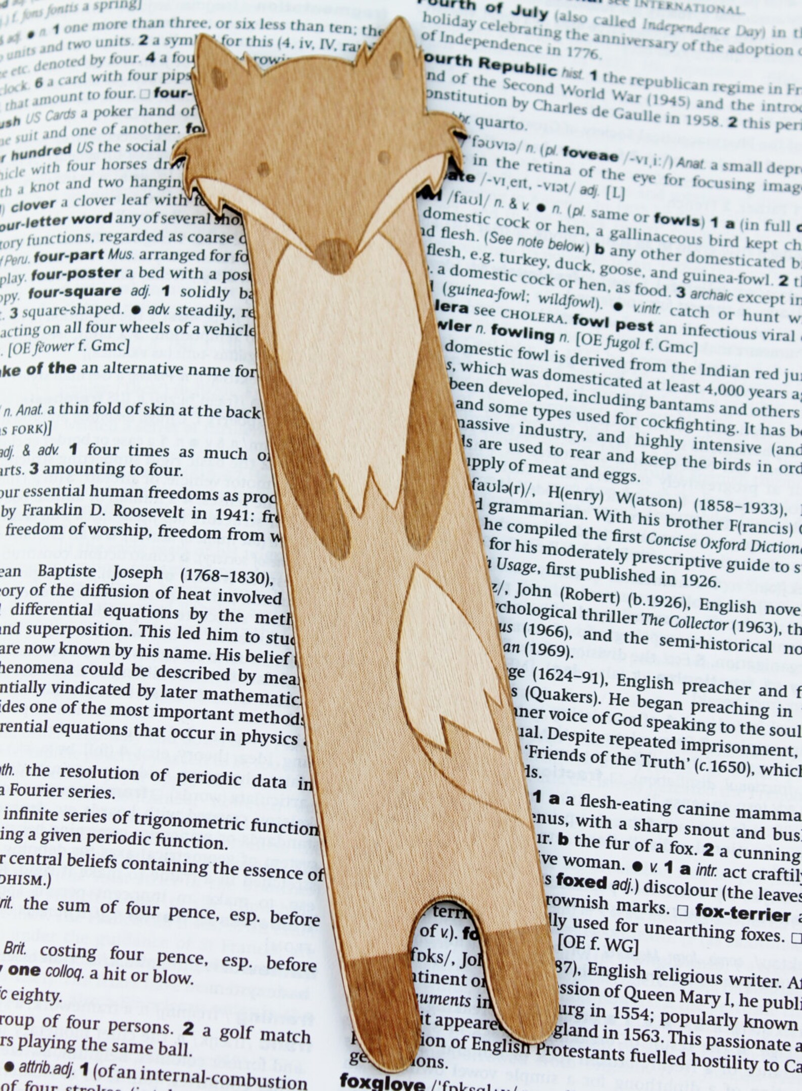 Fox Bookmark Wooden Engraved Cute Funny Book Geek Personalised - Etsy