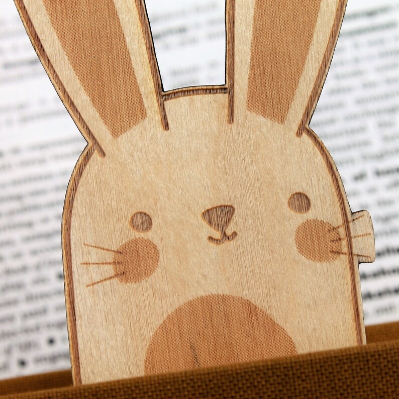 Wooden Bunny Rabbit Bookmark Engraved Personalised Book Lover - Etsy UK