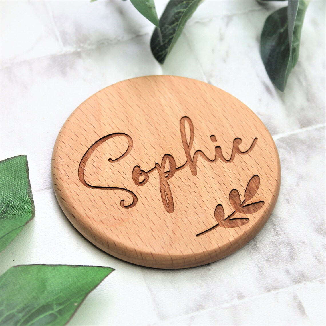 Wooden Personalised Name Coaster Engraved Tea Lover Gift - Etsy UK