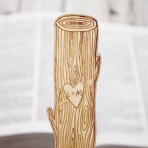 Personalised Wooden Bookmark - Tree Carving 5th Anniversary Gift - Etsy
