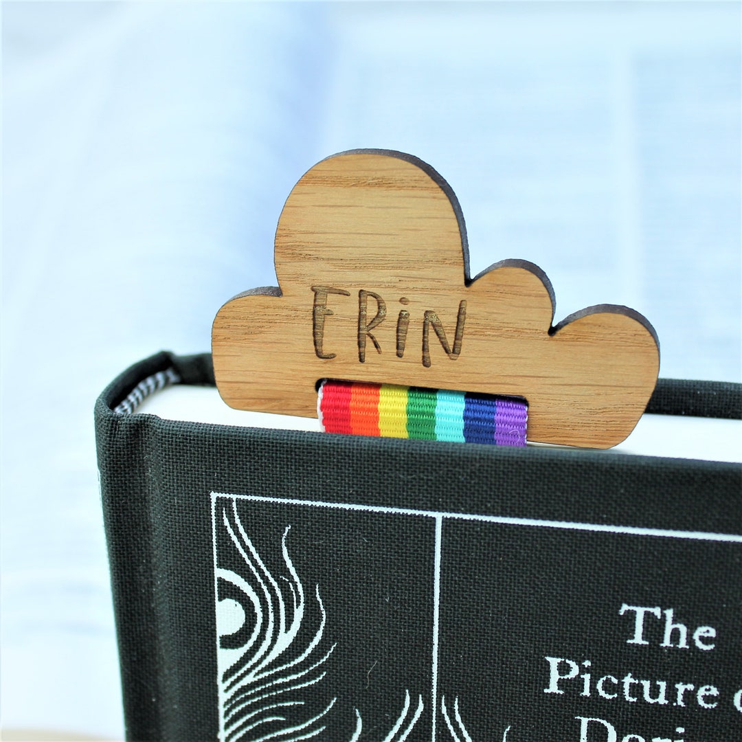 Personalised Rainbow Cloud Bookmark - Book Lover Gift - Etsy