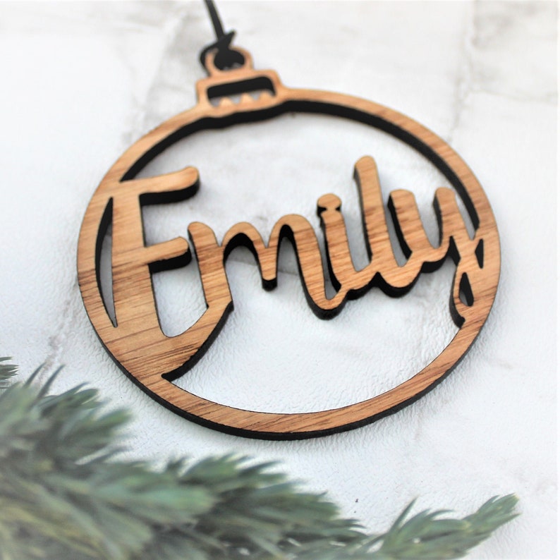 Customised Name Bauble Wooden Christmas Tree Decoration Cut - Etsy