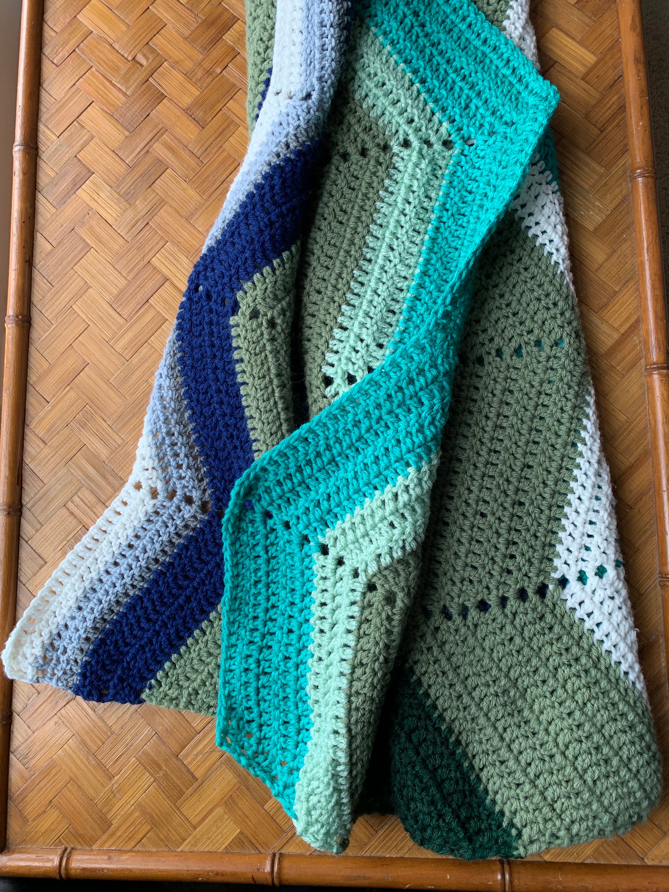 Handmade Crocheted Afghans / Full Size Blanket / Chevron Zigzag ...