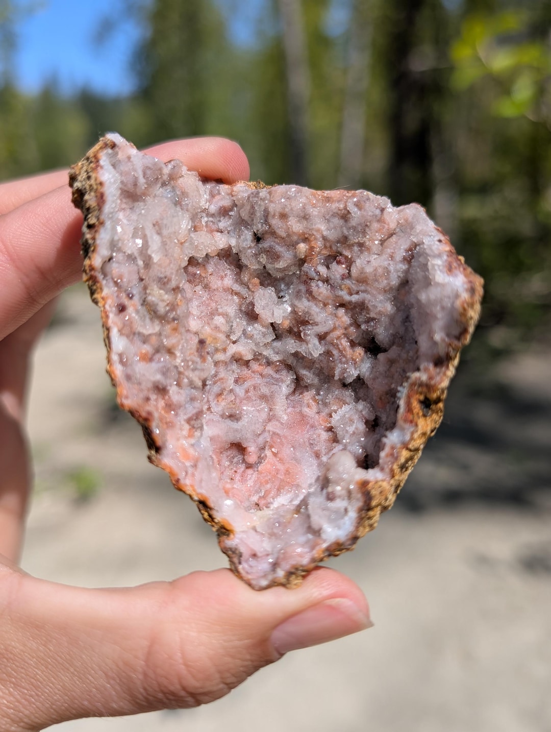 Large Pink Drusy Flower, Pink Quartz Geode, Found in Morocco - Etsy