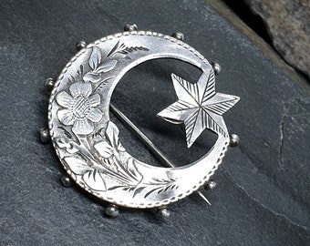 Crescent Moon Brooch | Etsy