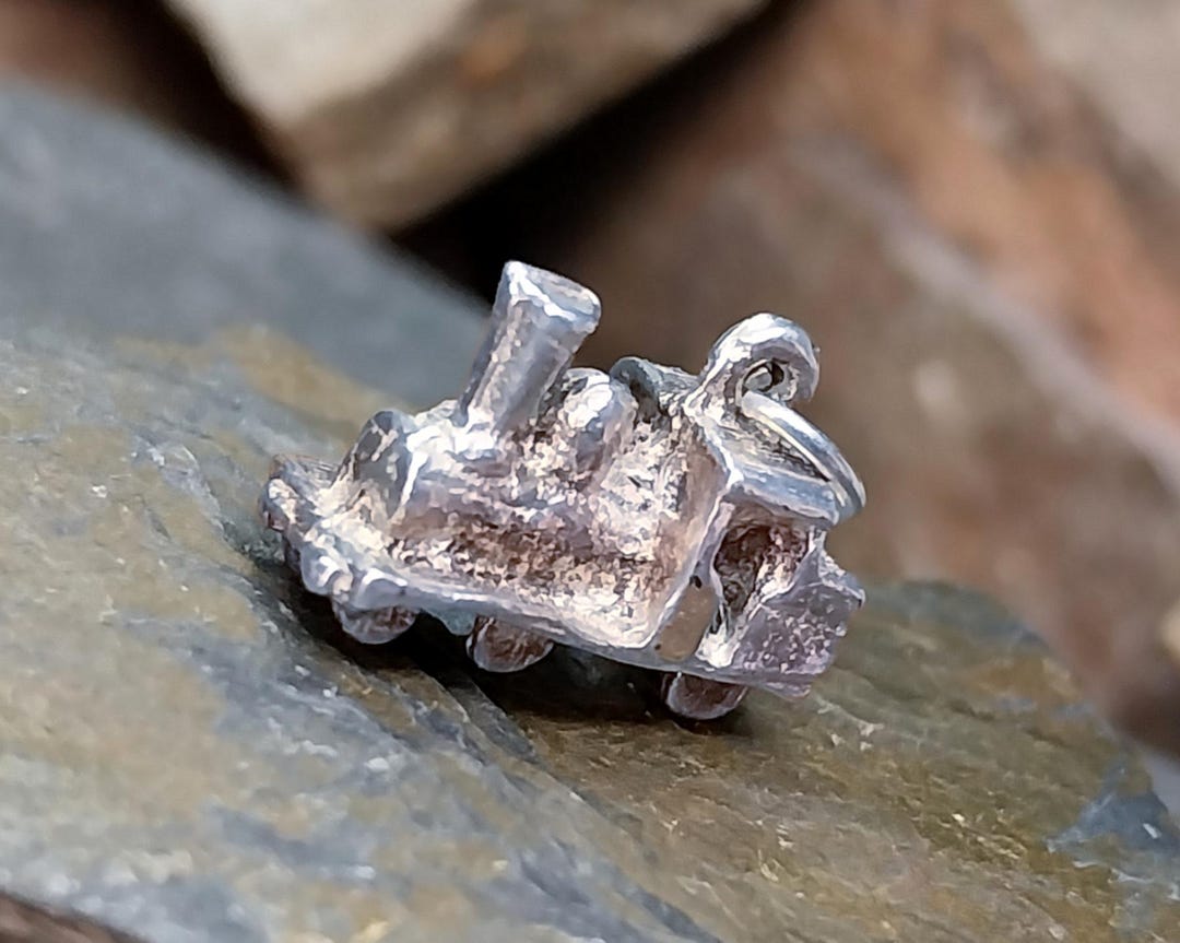 SILVER STEAM TRAIN Charm - Miniature Vintage Model - 2.7g - Etsy