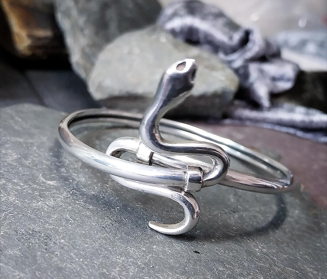 Vintagesterling Silver SNAKE Bangle Bracelet - Serpent Design - 10g - Etsy