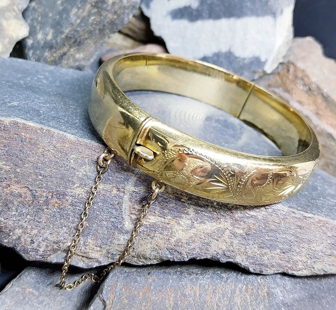 Vintage 12ct Rolled GOLD BANGLE BRACELET - Chunky by Excalibur - 21.6g ...